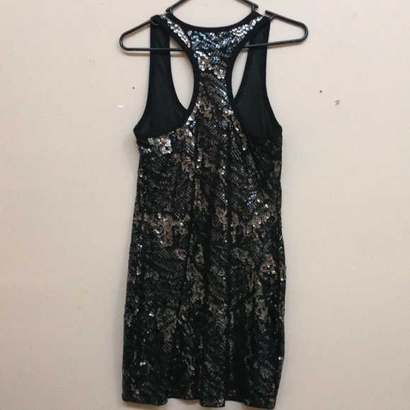 Express | Dresses | Black Sequin Express Racerback Dress | Poshmark